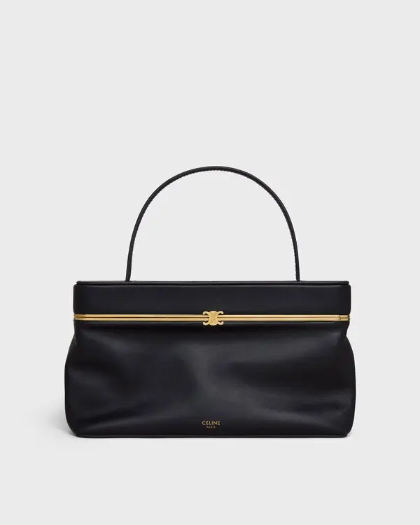Celine Vanity Frame In Supple Calfskin - Black