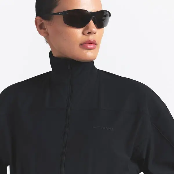 SKIMS Woven Nylon Cropped Jacket - Obsidian