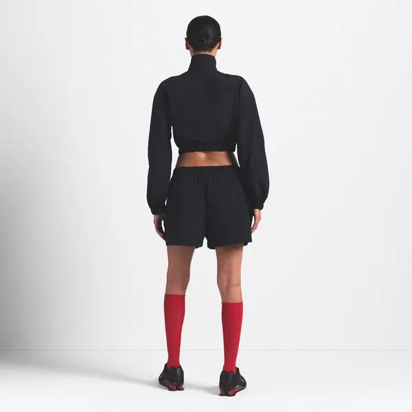 SKIMS Woven Nylon Cropped Jacket - Obsidian