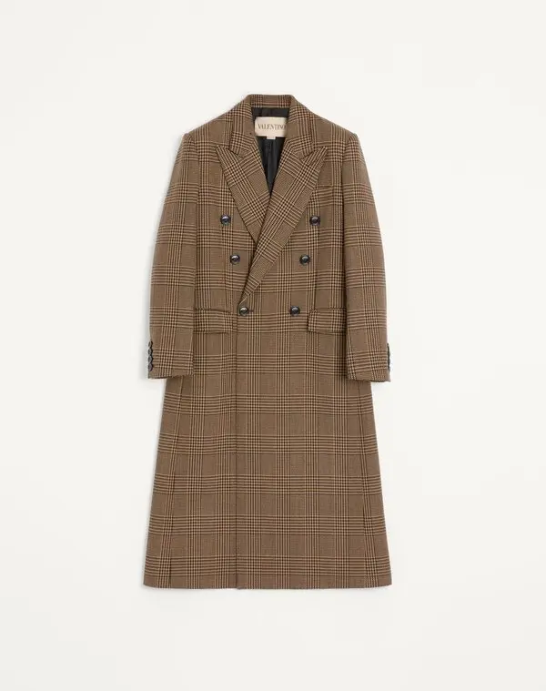 Valentino Garavani Double-breasted Wool Coat - Camel/black
