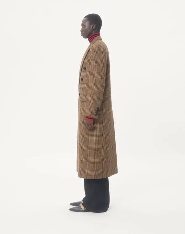 Valentino Garavani Double-breasted Wool Coat - Camel/black