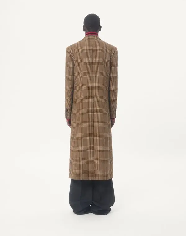 Valentino Garavani Double-breasted Glen Plaid Wool Coat - Camel/black