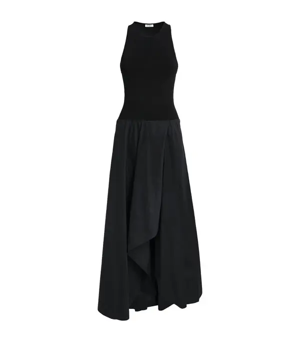 ST. AGNI Cotton-blend Asymmetric Maxi Dress