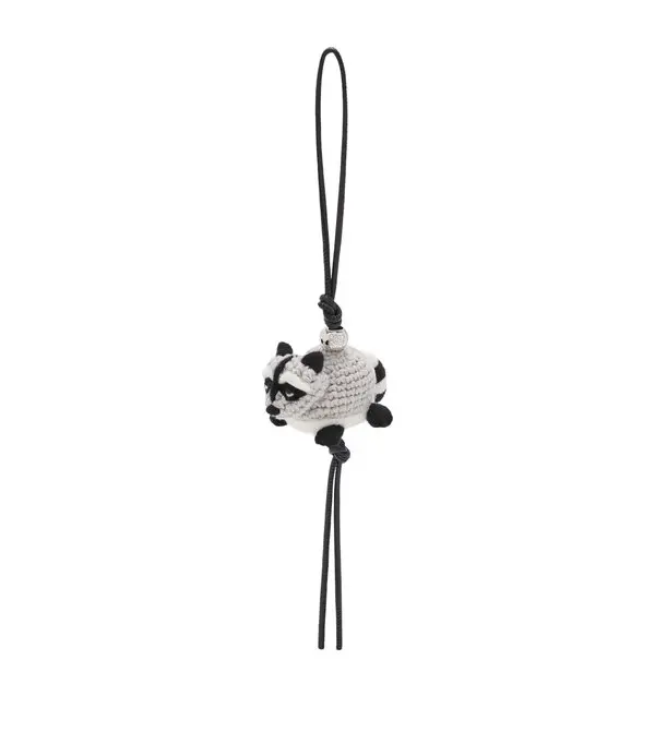 Loewe Wool Raccoon Bag Charm - Grey