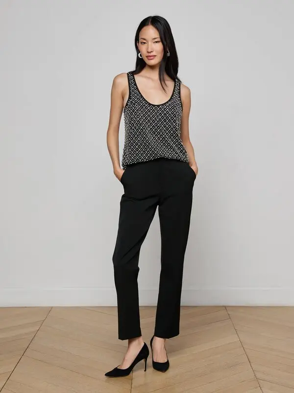 L'Agence Ziggy Crystal Tank Top