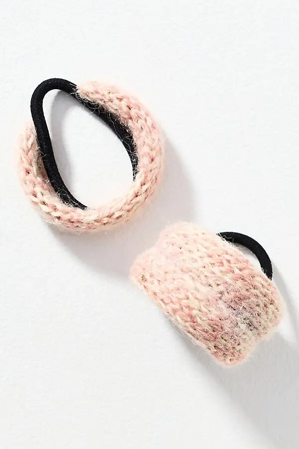 Anthropologie Set Of Two Cuff Hair Ties - Pink
