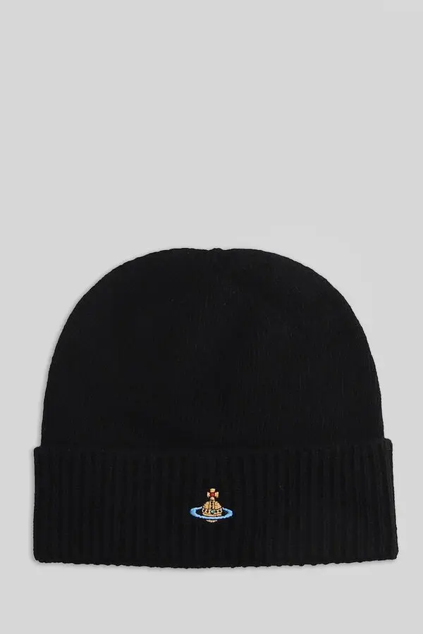 VIVIENNE WESTWOOD Ribbed Knit Beanie - Black