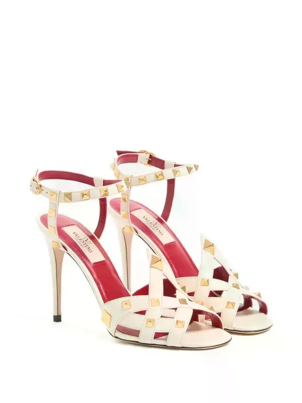 Valentino Garavani Studded Strappy Sandals - Neutrals