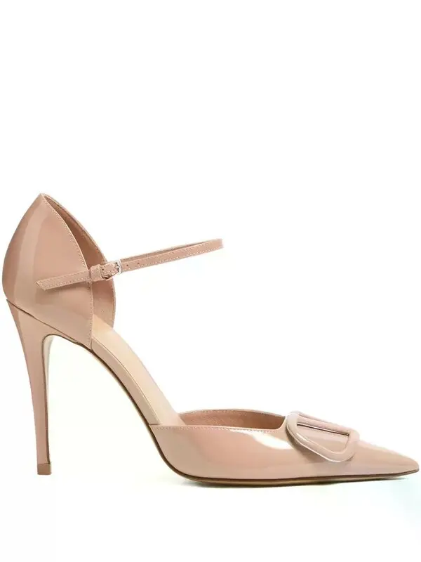 Valentino Garavani Vlogo Signature D'orsay Patent Leather Pumps 100mm - Neutrals