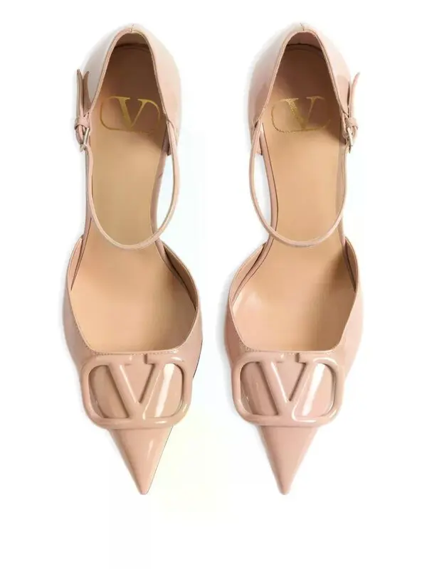 Valentino Garavani Vlogo Signature D'orsay Patent Leather Pumps 100mm - Neutrals