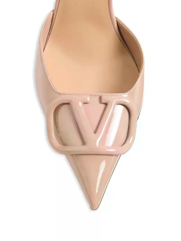Valentino Garavani Vlogo Signature D'orsay Patent Leather Pumps 100mm - Neutrals