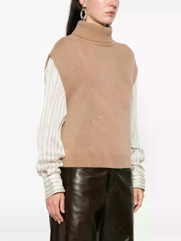 ALLUDE Roll-neck Vest