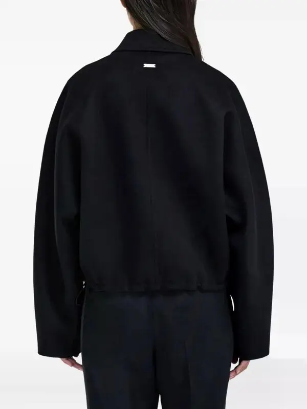 FERRAGAMO Zip-up Drawstring Bomber Jacket - Black