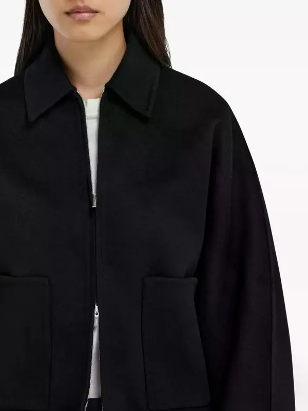 FERRAGAMO Zip-up Drawstring Bomber Jacket - Black