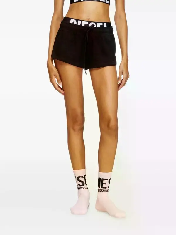 DIESEL® Logo Waistband Shorts - Black