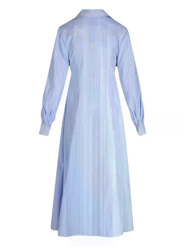 Johanna Ortiz Vela De Cruz Striped Midi Dress - Blue