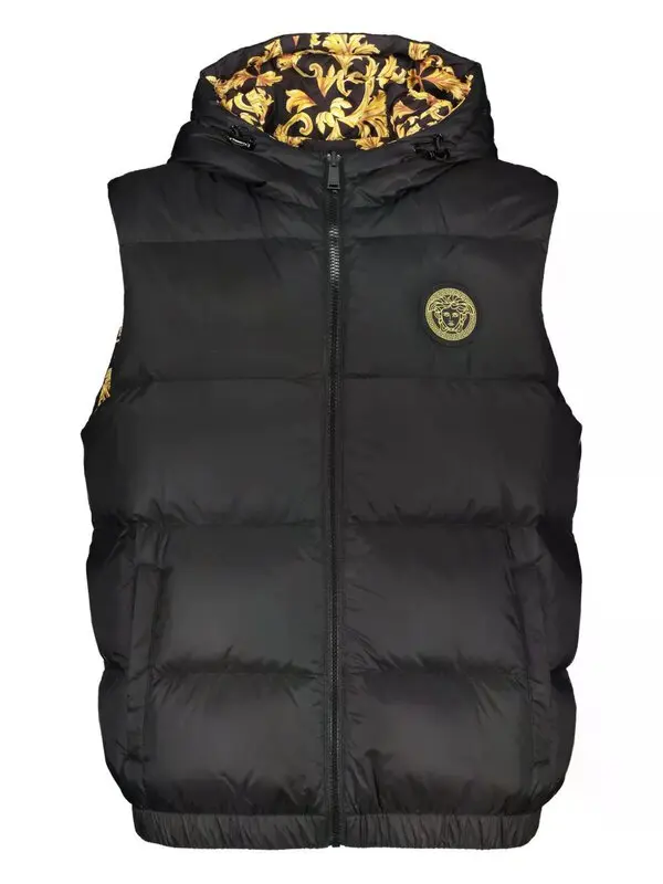 Versace Reversible Logo-patch Gilet - Black