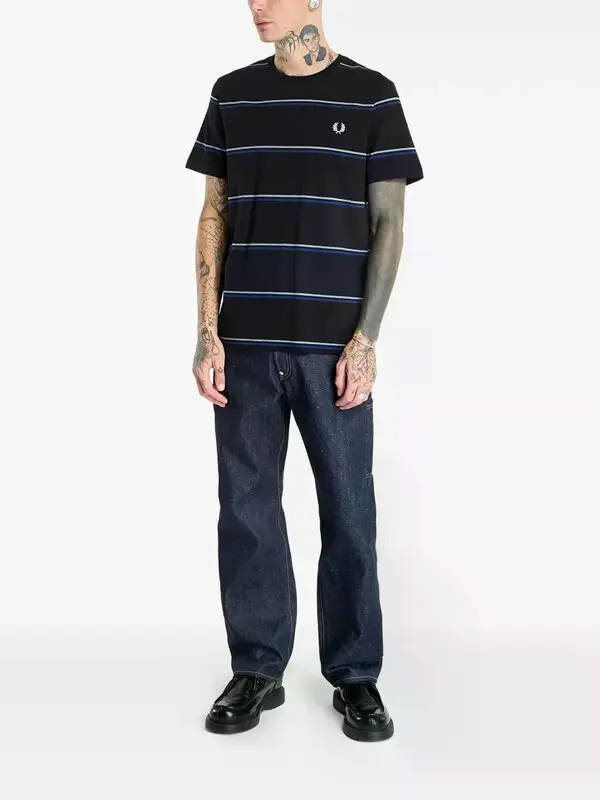 Fred Perry Fine Stripe T-shirt - Black