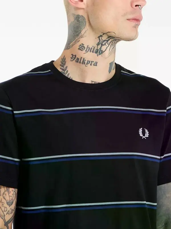Fred Perry Fine Stripe T-shirt - Black