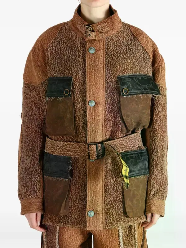 COMMUNS Belted Patchwork Jacket