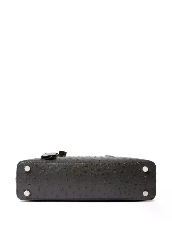 Stella McCartney Ryder Ostrich-effect Padlock Shoulder Bag - Grey