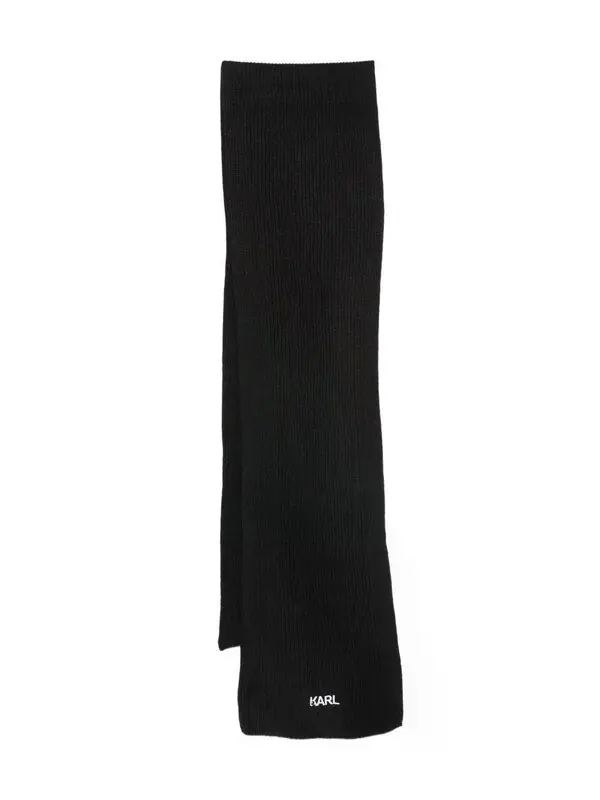 Karl Lagerfeld Logo-embroidered Scarf - Black