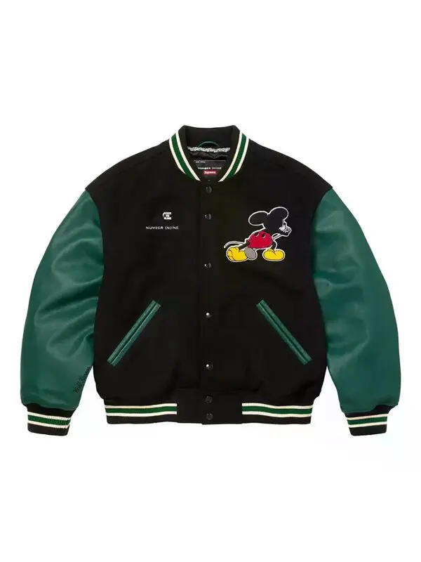 Supreme Mickey Varsity Jacket - Black