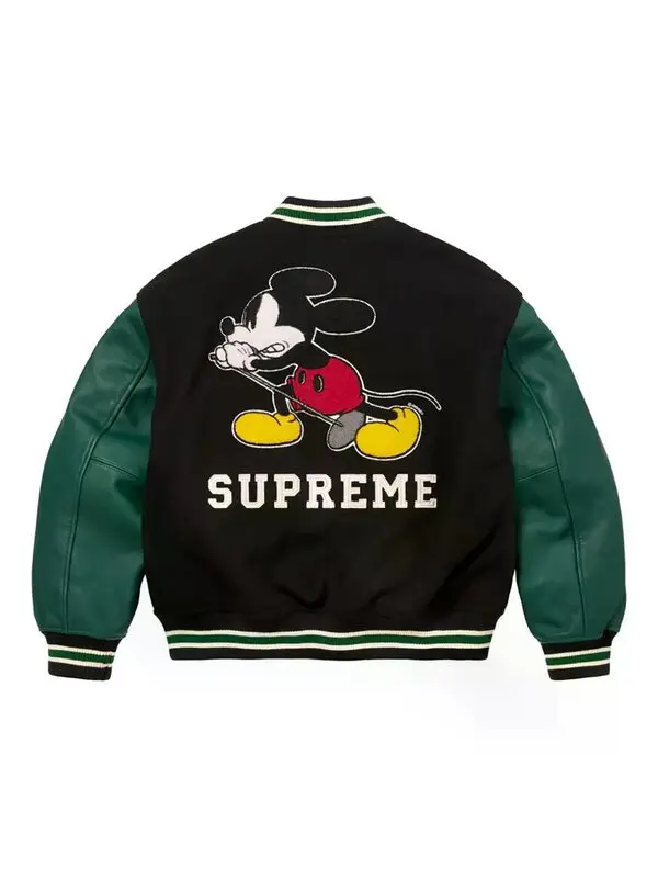 Supreme Mickey Varsity Jacket - Black