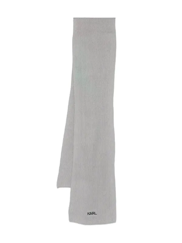 Karl Lagerfeld Logo-embroidered Scarf - Grey