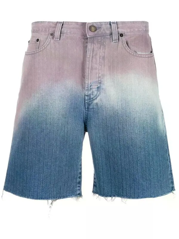 Saint Laurent Gradient Denim Shorts