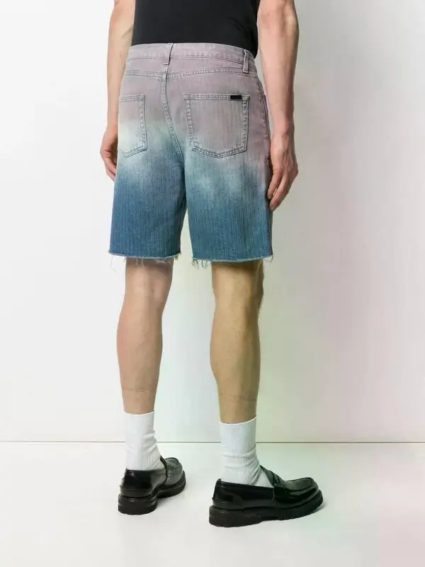 Saint Laurent Gradient Denim Shorts
