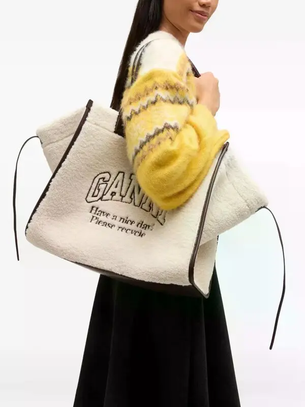 GANNI Xx Large Shearling Tote Bag