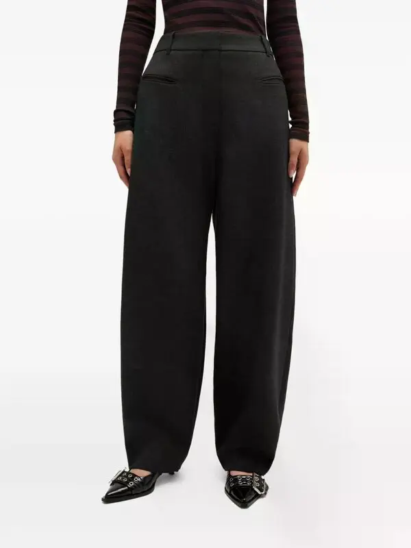 GANNI Logo-patch Wool Trousers