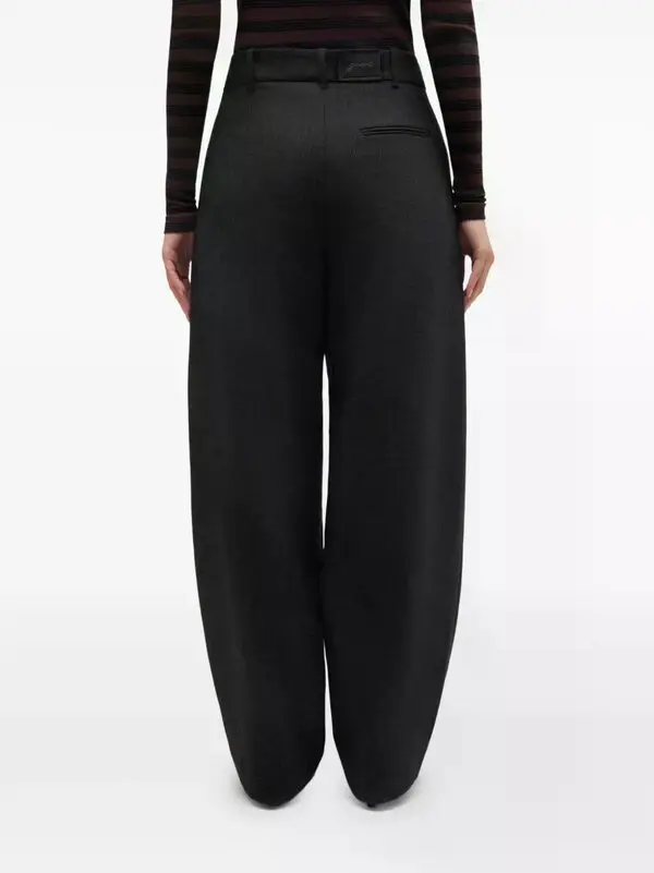 GANNI Logo-patch Wool Trousers