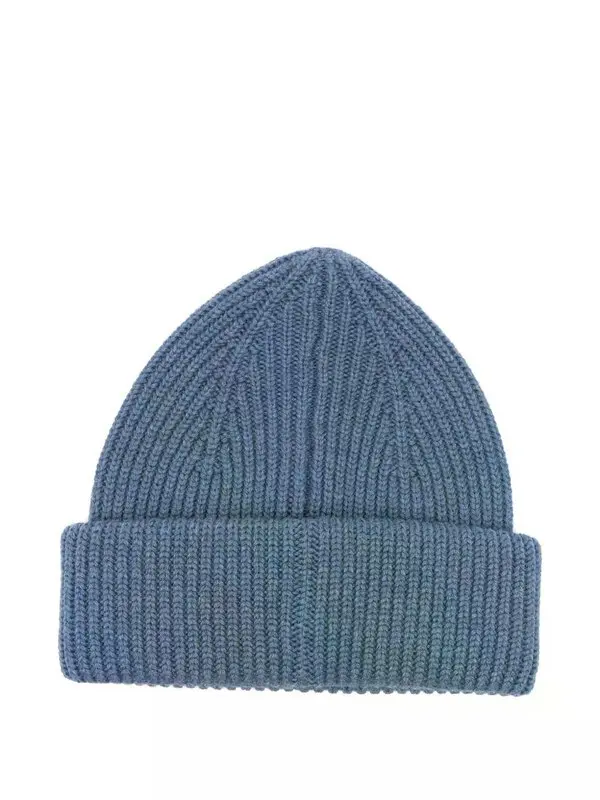 LANVIN Ribbed Wool Beanie - Blue