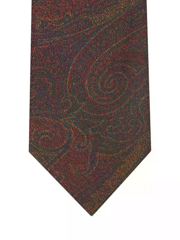 Etro Silk Jacquard Tie With Arnica Motif - Red