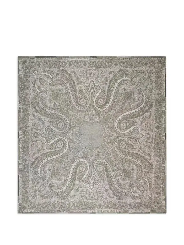 Etro Paisley-pattern Wool Throw Blanket - Neutrals