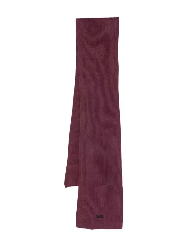 Karl Lagerfeld Ribbed Scarf - Purple