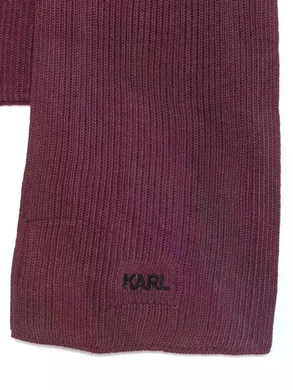 Karl Lagerfeld Ribbed Scarf - Purple