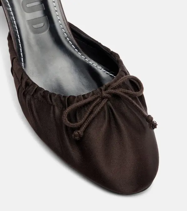 Staud Alba Satin Slingback Pumps - Brown