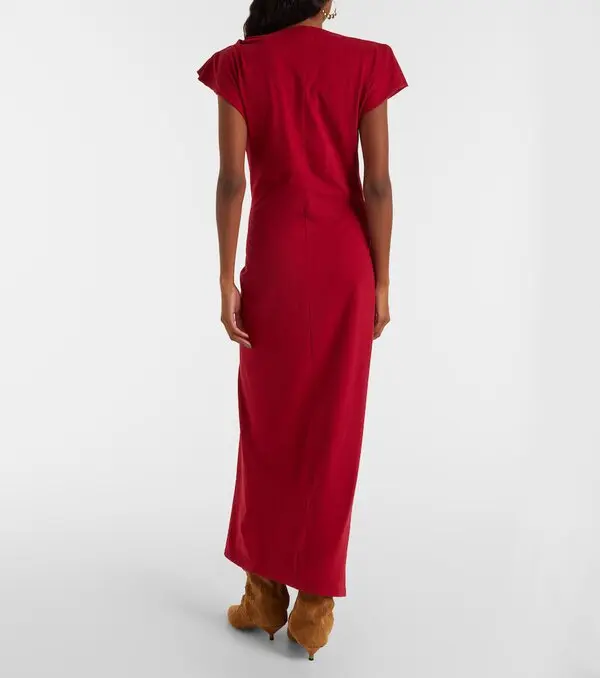 Isabel Marant Étoile Nadela Gathered Cotton Maxi Dress - Red