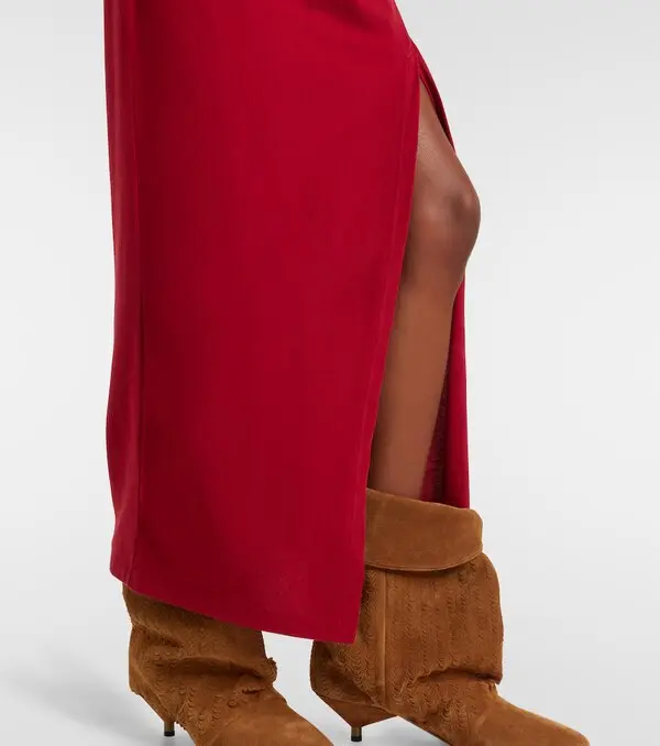 Isabel Marant Étoile Nadela Gathered Cotton Maxi Dress - Red