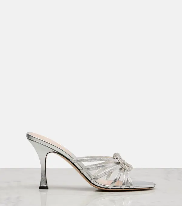 Gucci Interlocking G 85 Metallic Leather Mules