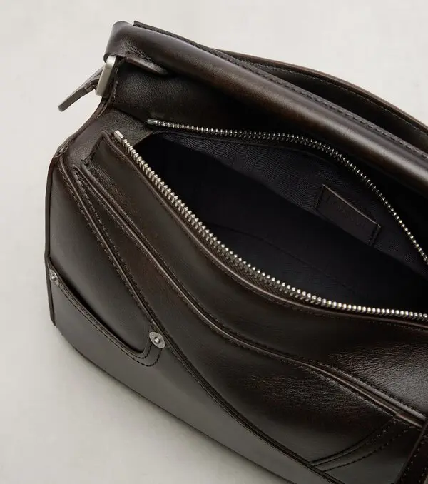 Loewe Puzzle Panta Small Leather Tote Bag - Brown