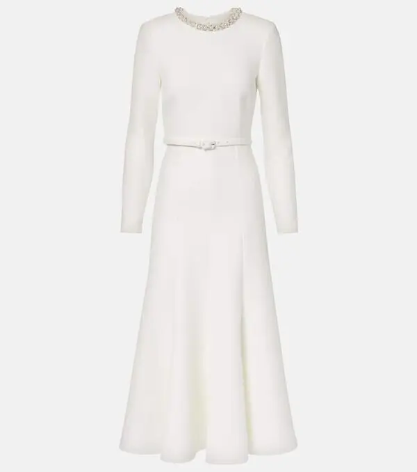 Roland Mouret Embellished Crepe Cocktail Dress