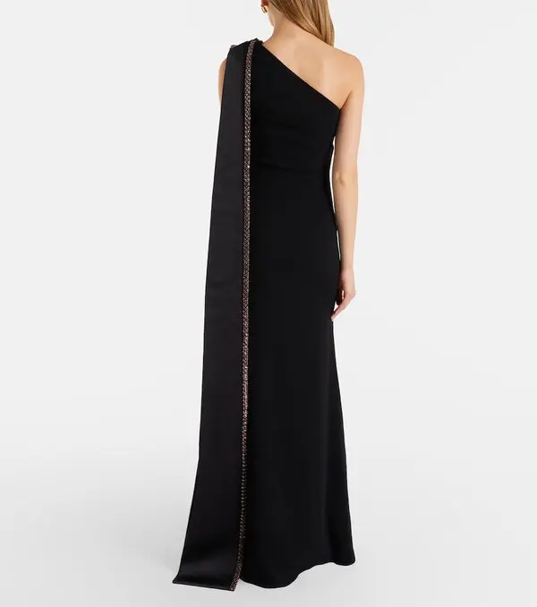 Roland Mouret Crystal-embellished Crêpe Satin Gown