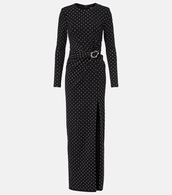 Roland Mouret Embellished Gathered Jersey Gown - Black