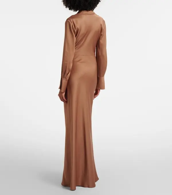 Simkhai Adelle Draped Gown - Brown