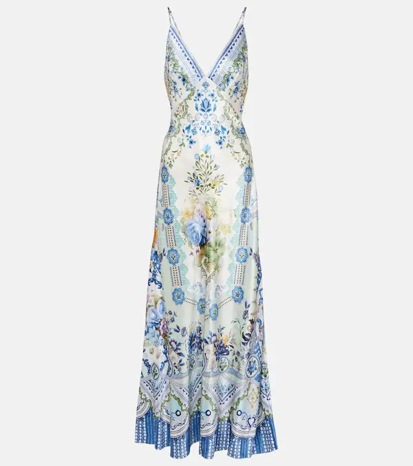 Camilla My Homespun Heart Silk Slip Dress - Multicoloured