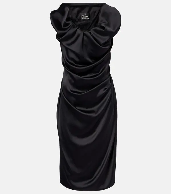 VIVIENNE WESTWOOD Rill Draped Midi Dress - Black